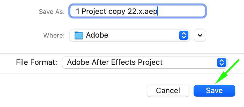 How to save after effects file in lower version - AEJuice