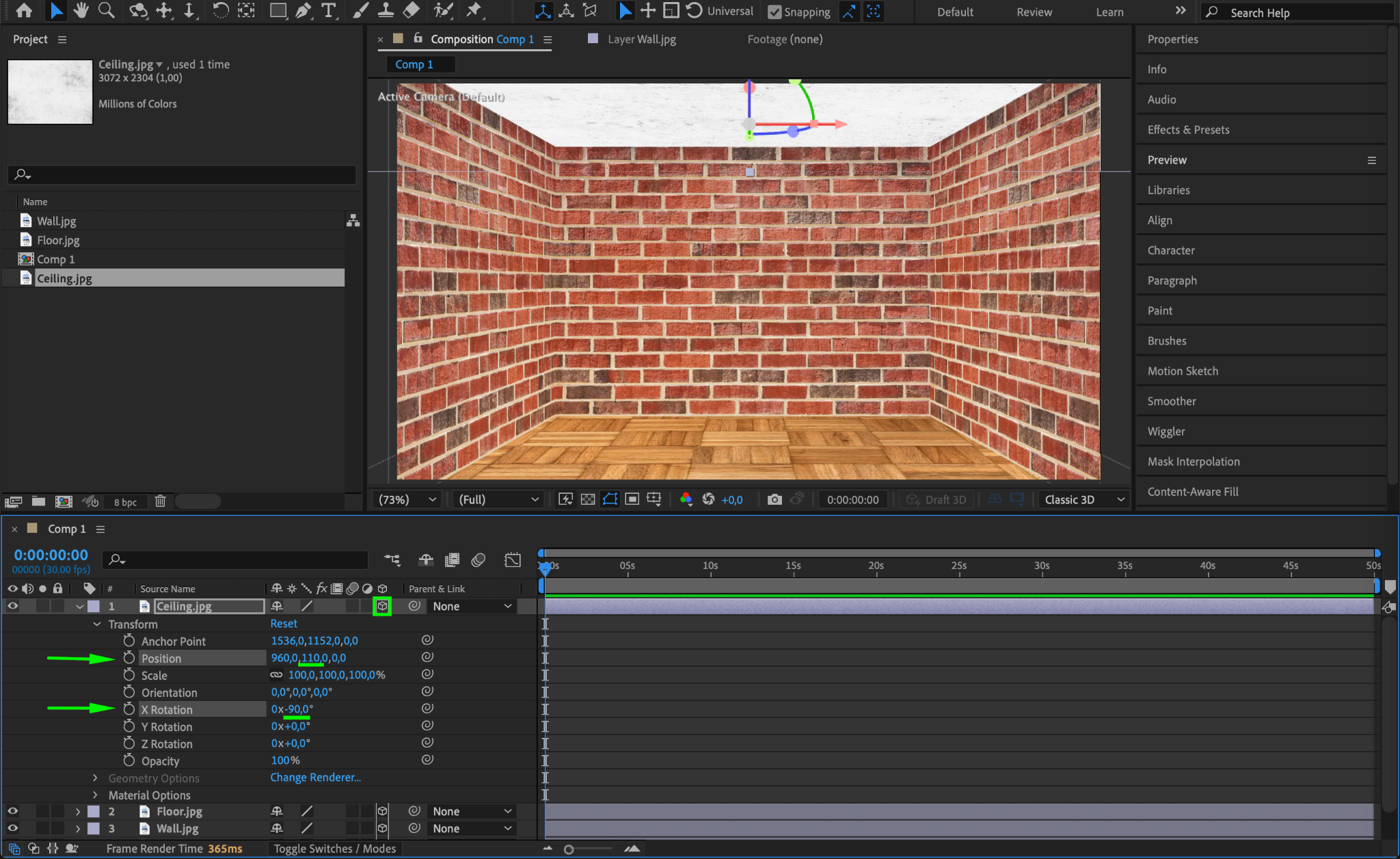 How to make a 3d room in after effects - AEJuice